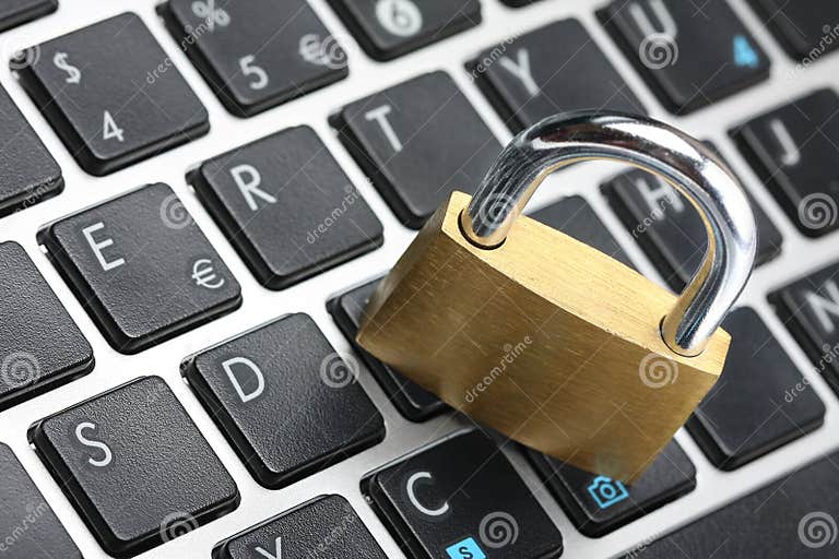 Cyber Security Padlock Keyboard Stock Image - Image of closed, coded ...