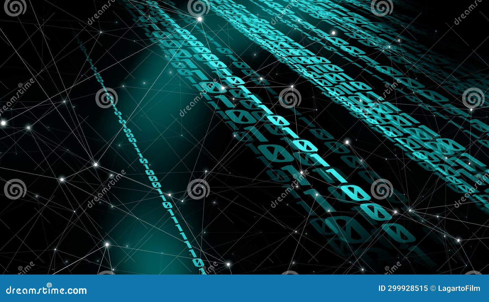 Cyber Security Abstract Binary Lines And Machine Learning Of Binary Numbers Code And