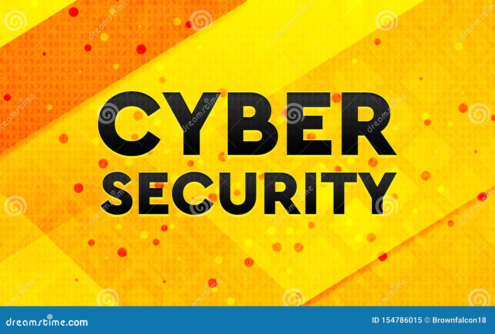 Cyber Security Abstract Digital Banner Yellow Background Stock Image ...