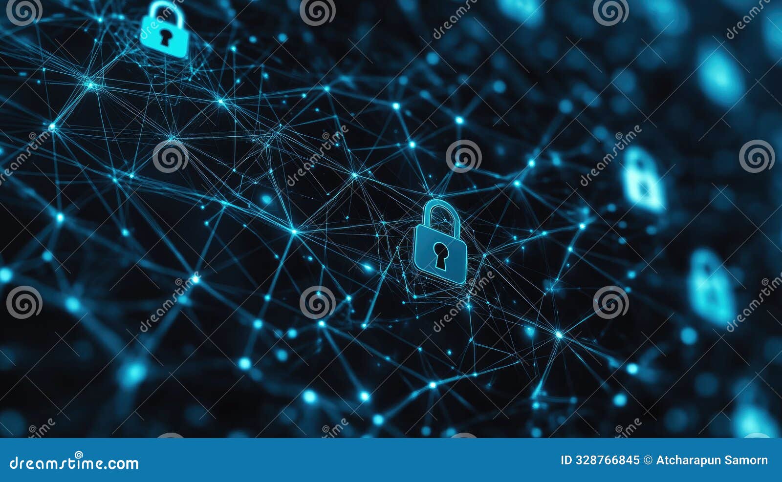 Cyber Security Abstract Geometric Wallpaper with Glowing Blue Accents ...