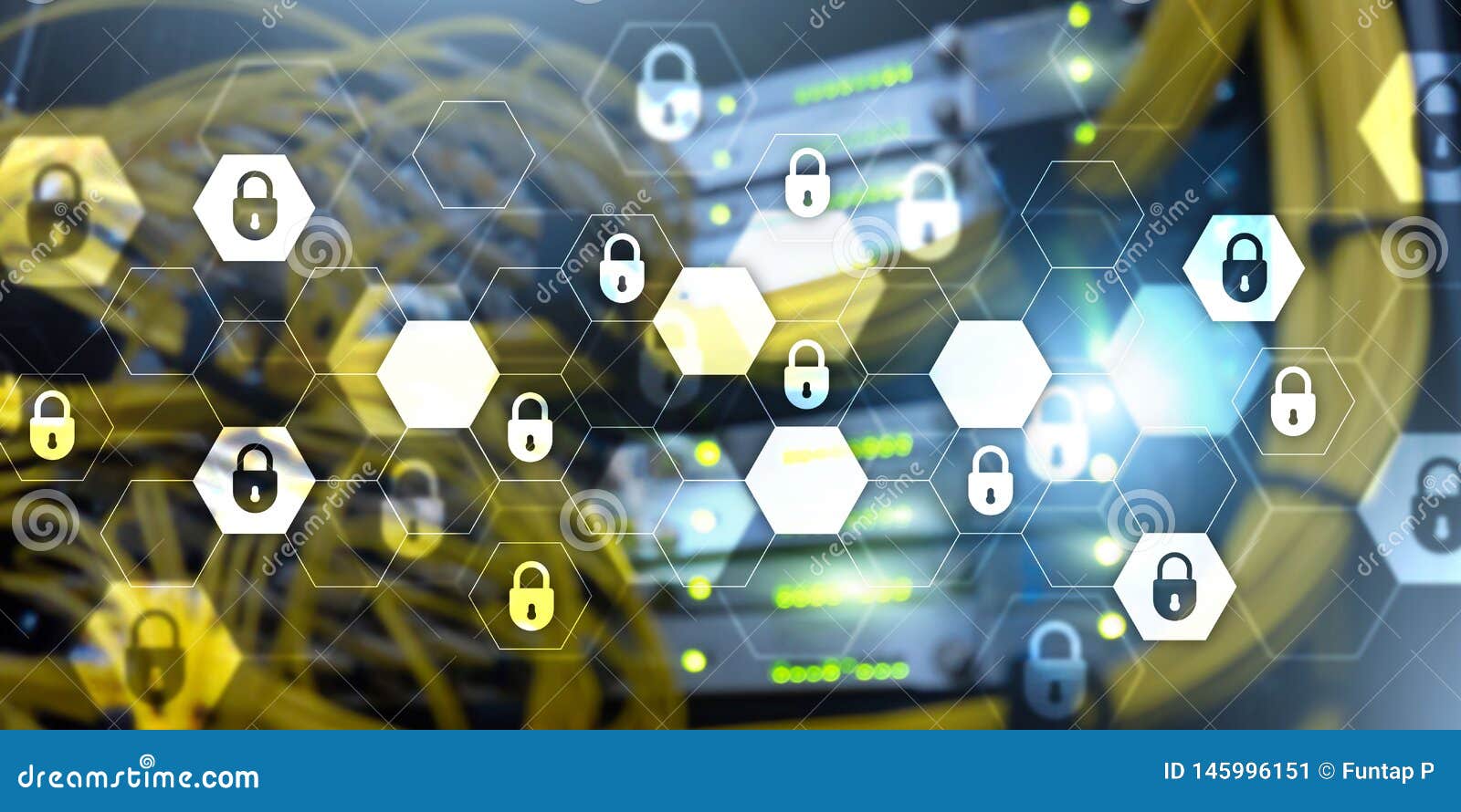 Cyber Security Abstract Technology Banner Background. Data Protection ...