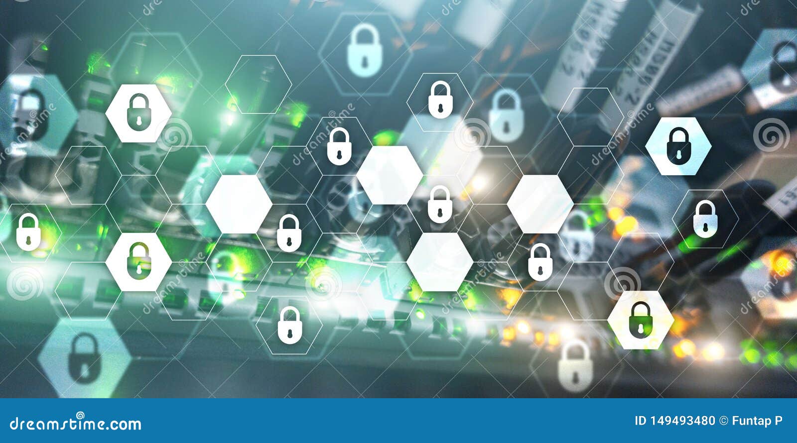 Cyber Security Abstract Technology Banner Background. Data Protection ...