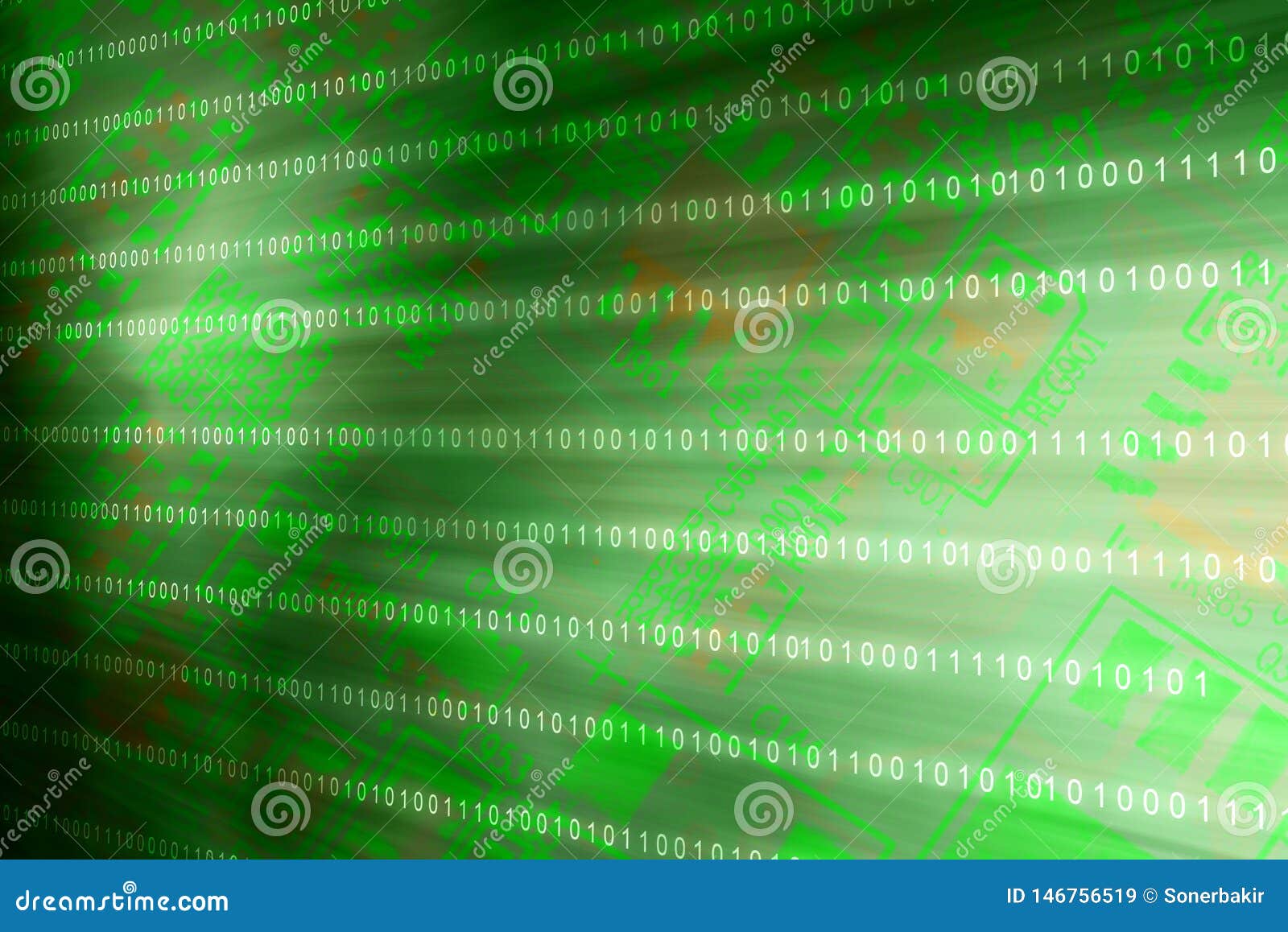 Matrix Green Background. Vector Illustration For Banner | CartoonDealer ...
