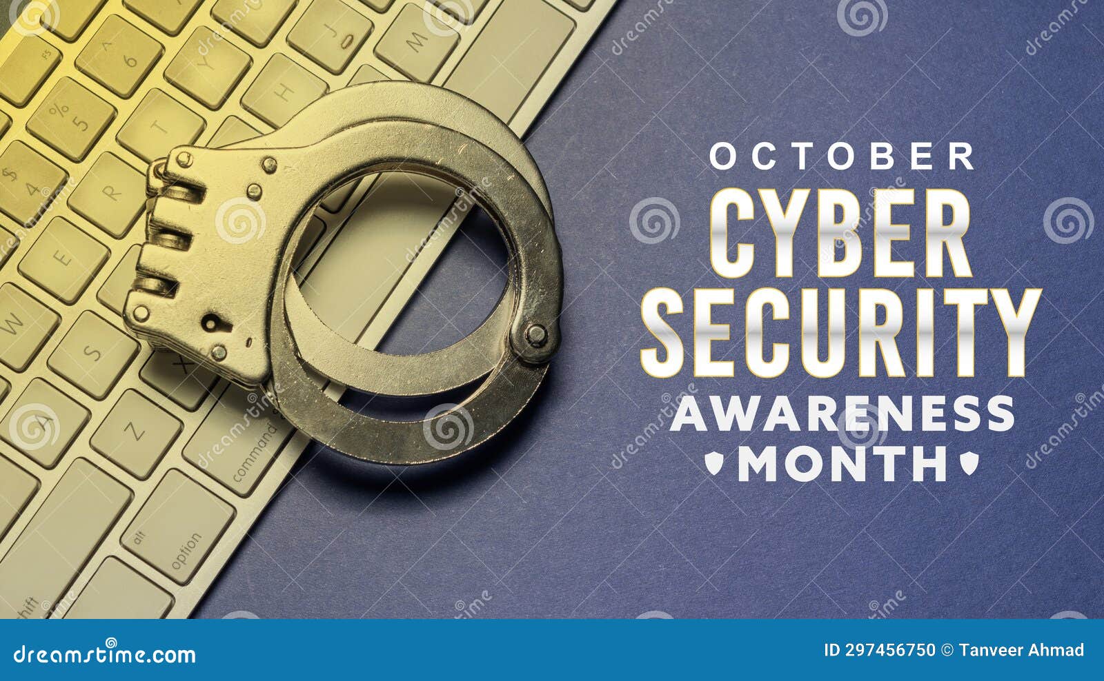 Cyber Security Awareness Month of October Banner with Digital Computer ...