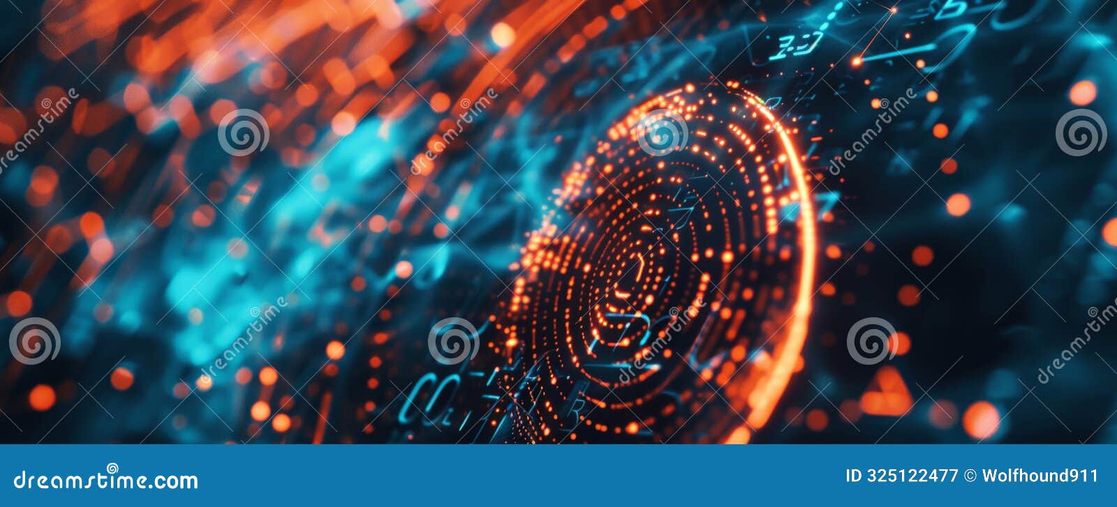 Cyber Security Background Featuring a Holographic Fingerprint Scanner ...