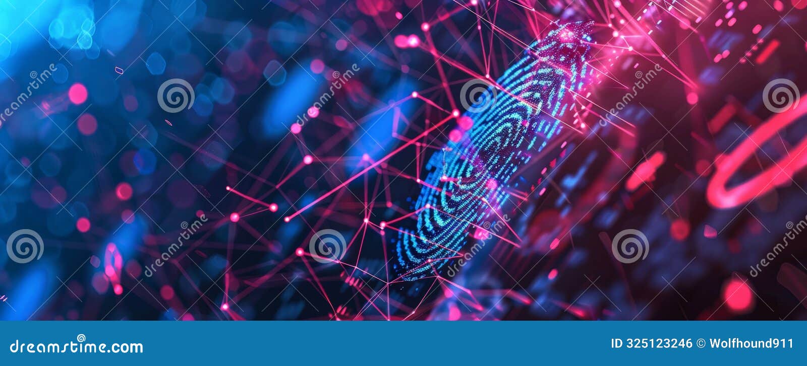 Cyber Security Background Featuring a Holographic Fingerprint Scanner ...