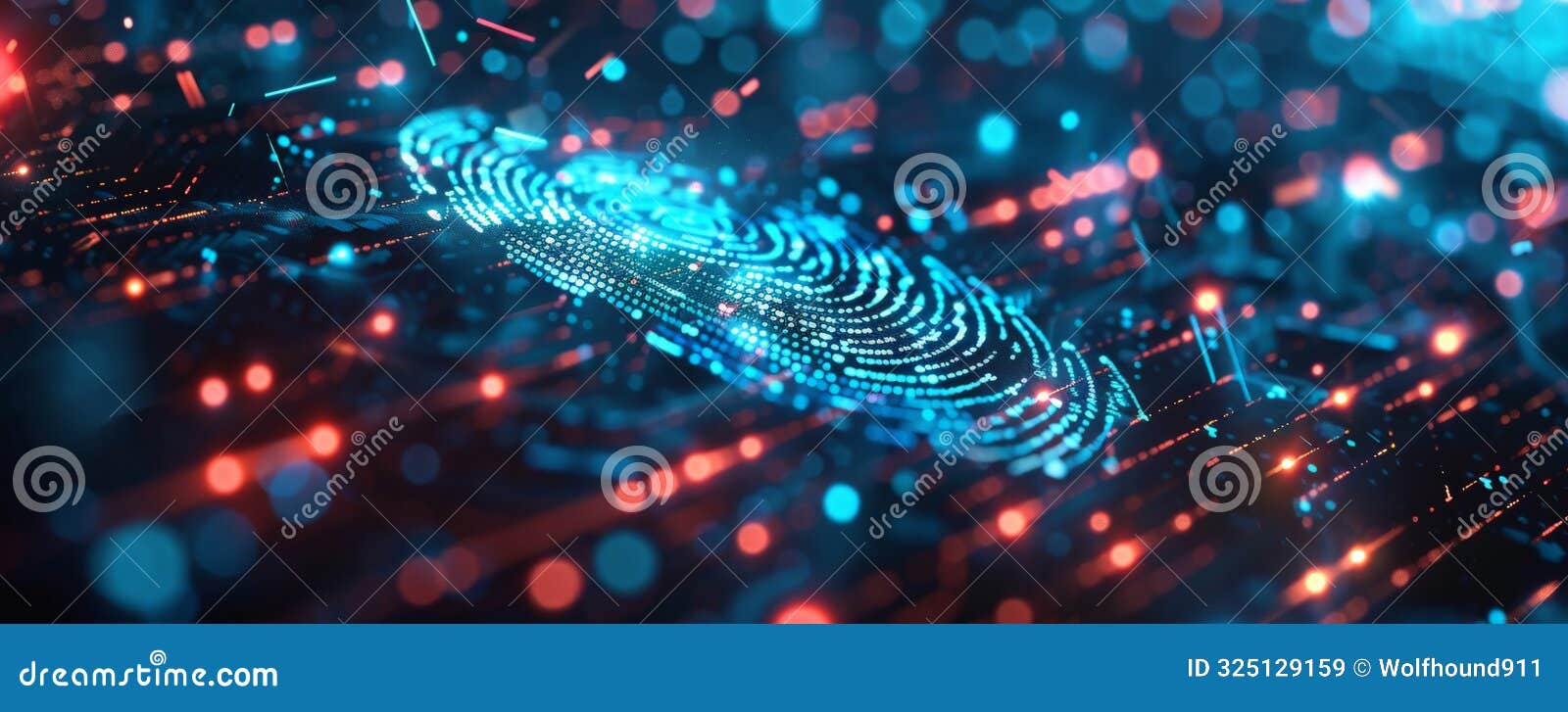 Cyber Security Background with a Holographic Fingerprint Scanner ...