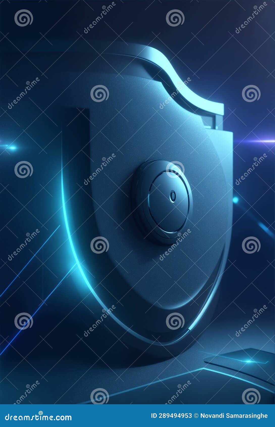 Cyber Security Background with a Shield and High Tech Environment Stock ...