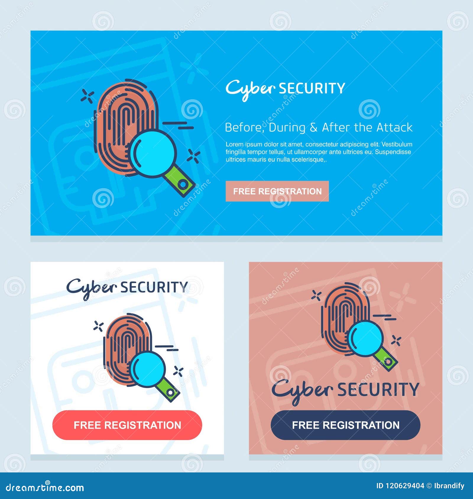 Cyber Security Banner Design Vector Stock Vector - Illustration of ...