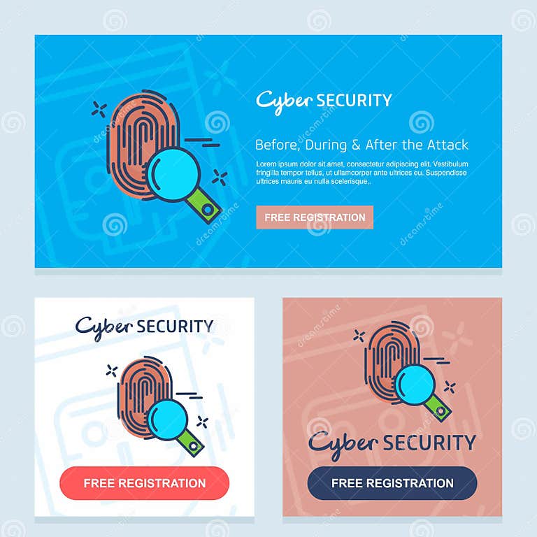 Cyber Security Banner Design Vector Stock Vector - Illustration of ...