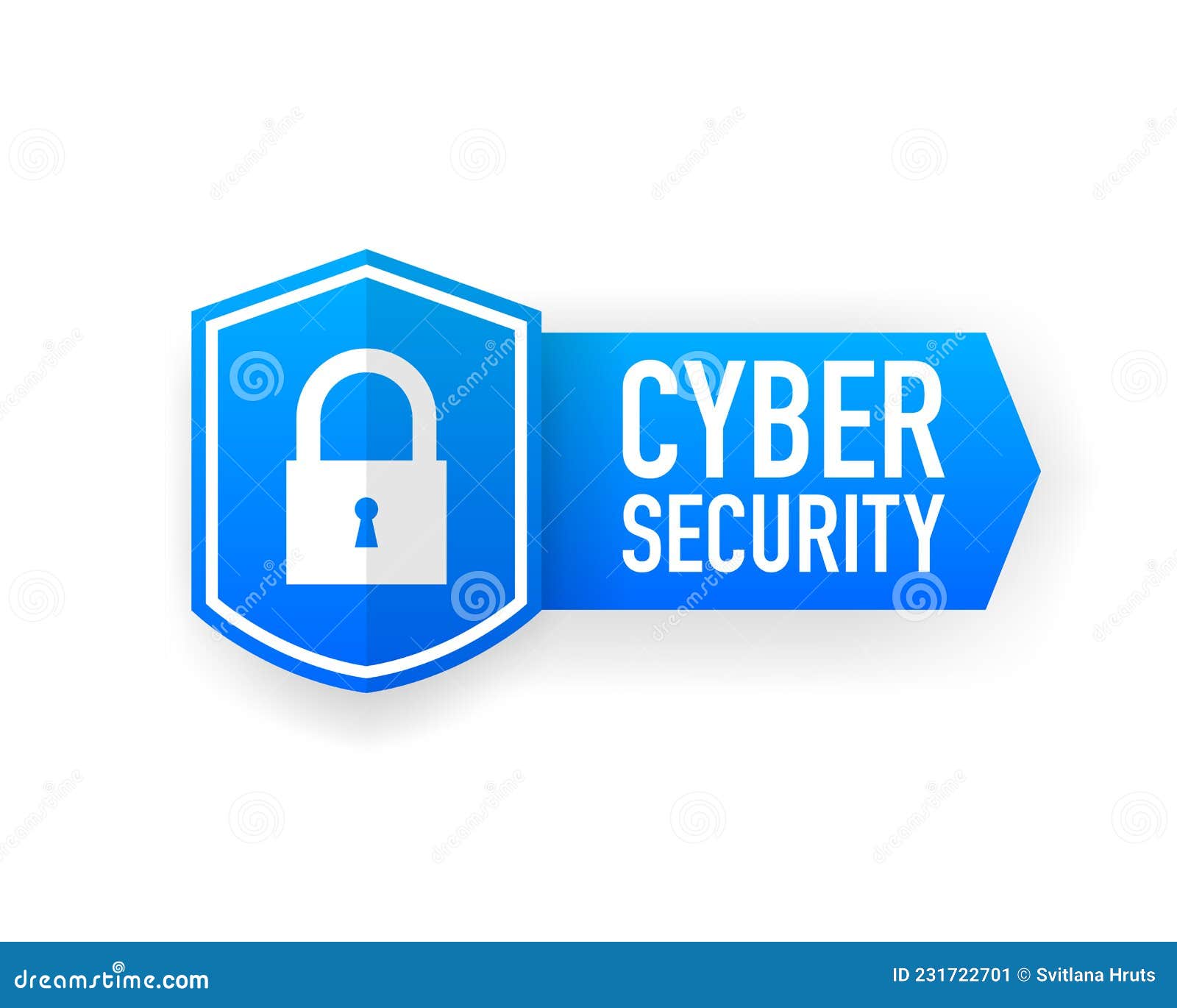 Cyber Security Banner Vector Isolated on White Background. Flat Badge ...
