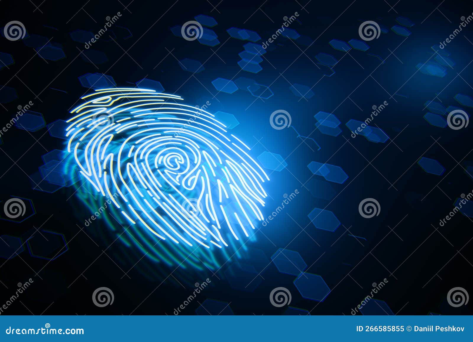 Cyber Security and Biometric Data Concept with Perspective View on ...