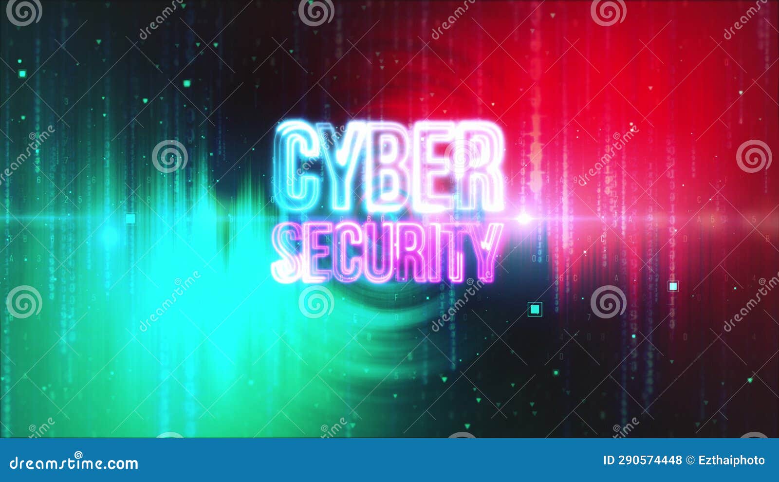 Cyber Security Blue Pink Neon Text Abstract Background. Stock Footage ...