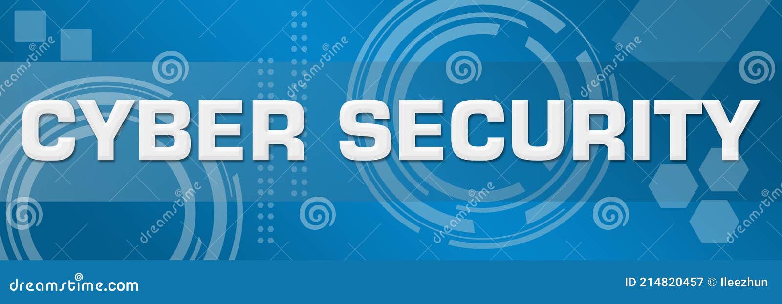 Cyber Security Blue Technology Background Horizontal Stock Illustration ...