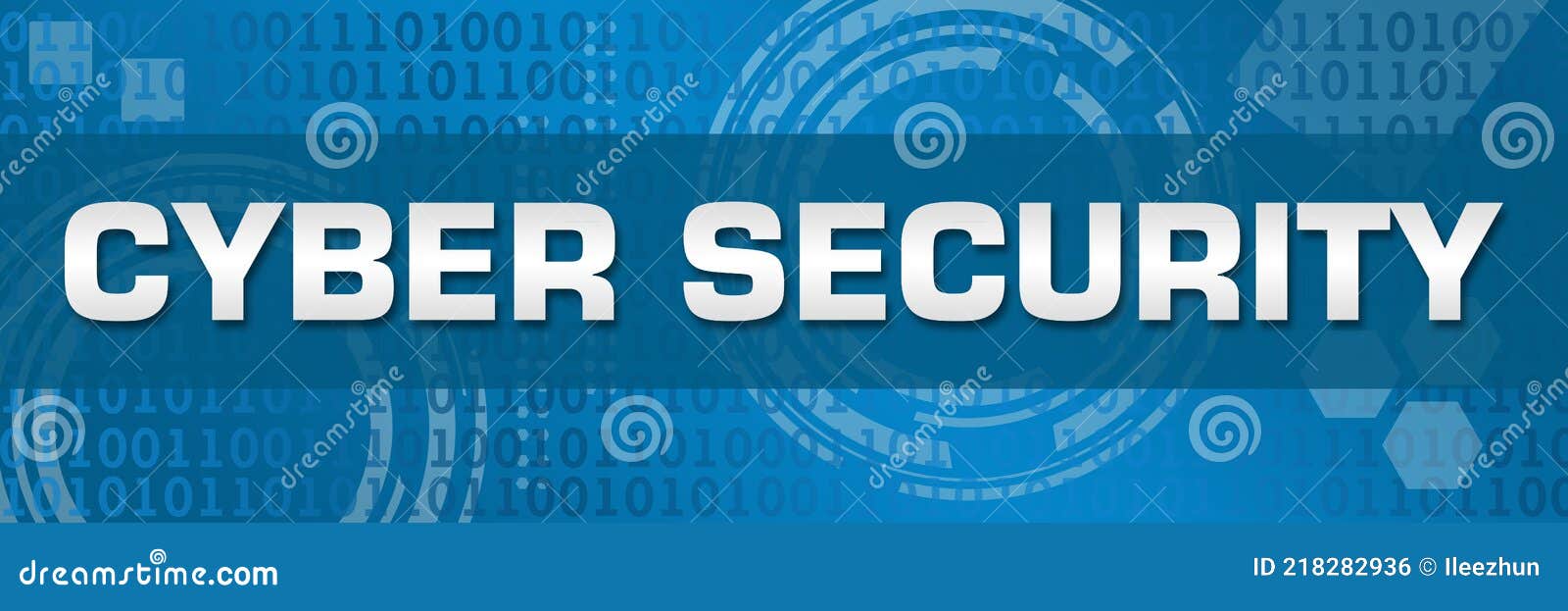 Cyber Security Blue Technology Binary Background Stock Illustration ...