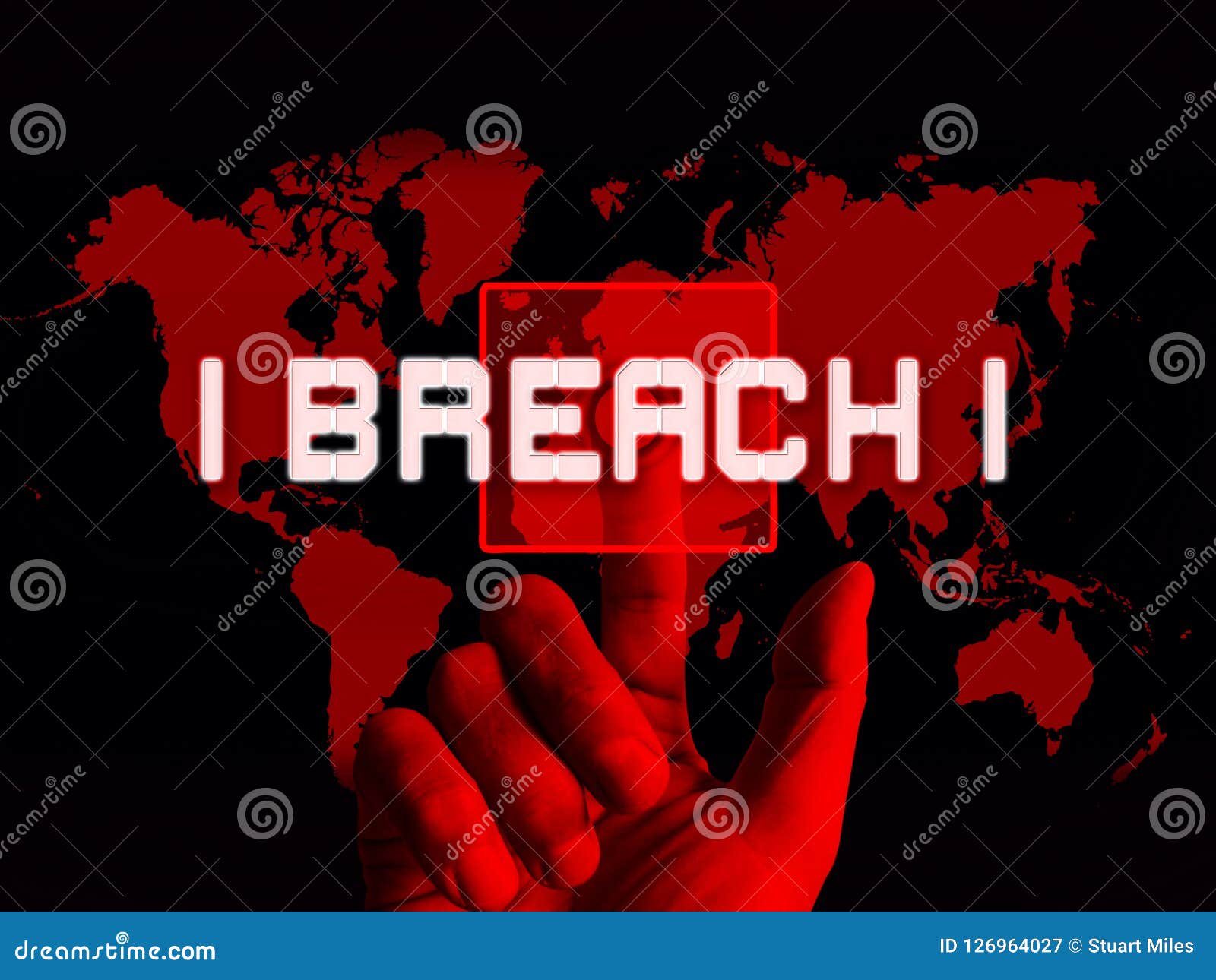 Cyber Security Breach System Hack 3d Illustration Stock Illustration ...
