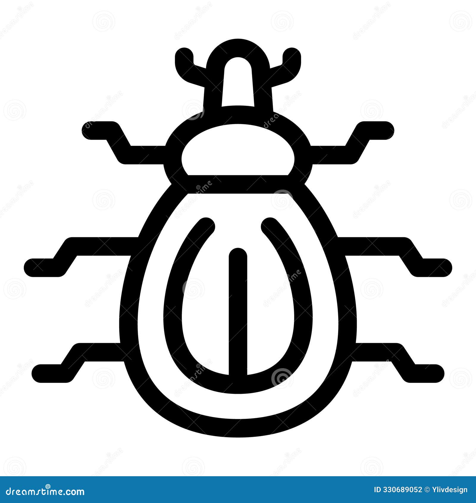 Cyber Security Bug Icon Representing Online Threat Stock Illustration ...