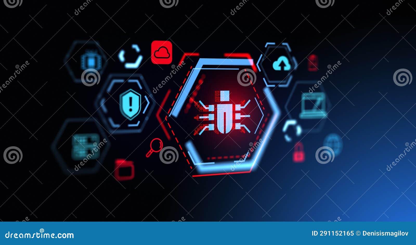 Cyber Security Bug Interface Background Stock Illustration - Illustration of data, interface ...