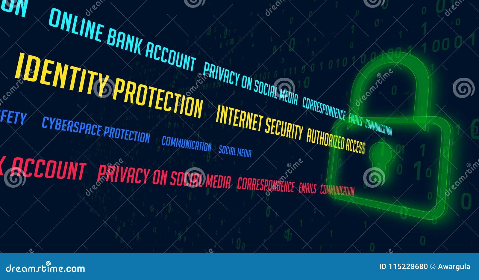 Cyber security buzzwords stock illustration. Illustration of ...