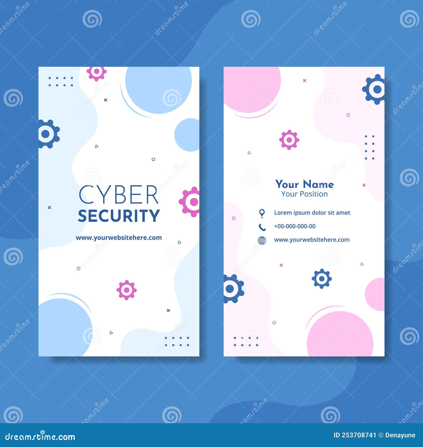 Cyber Security Card Vertical Template Hand Drawn Cartoon Flat ...