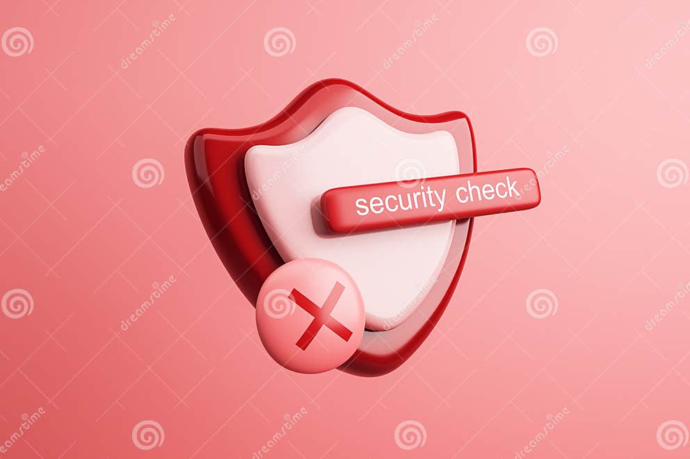 Cyber Security Check Failed Symbol with Red Shield and Error Cross Icon ...