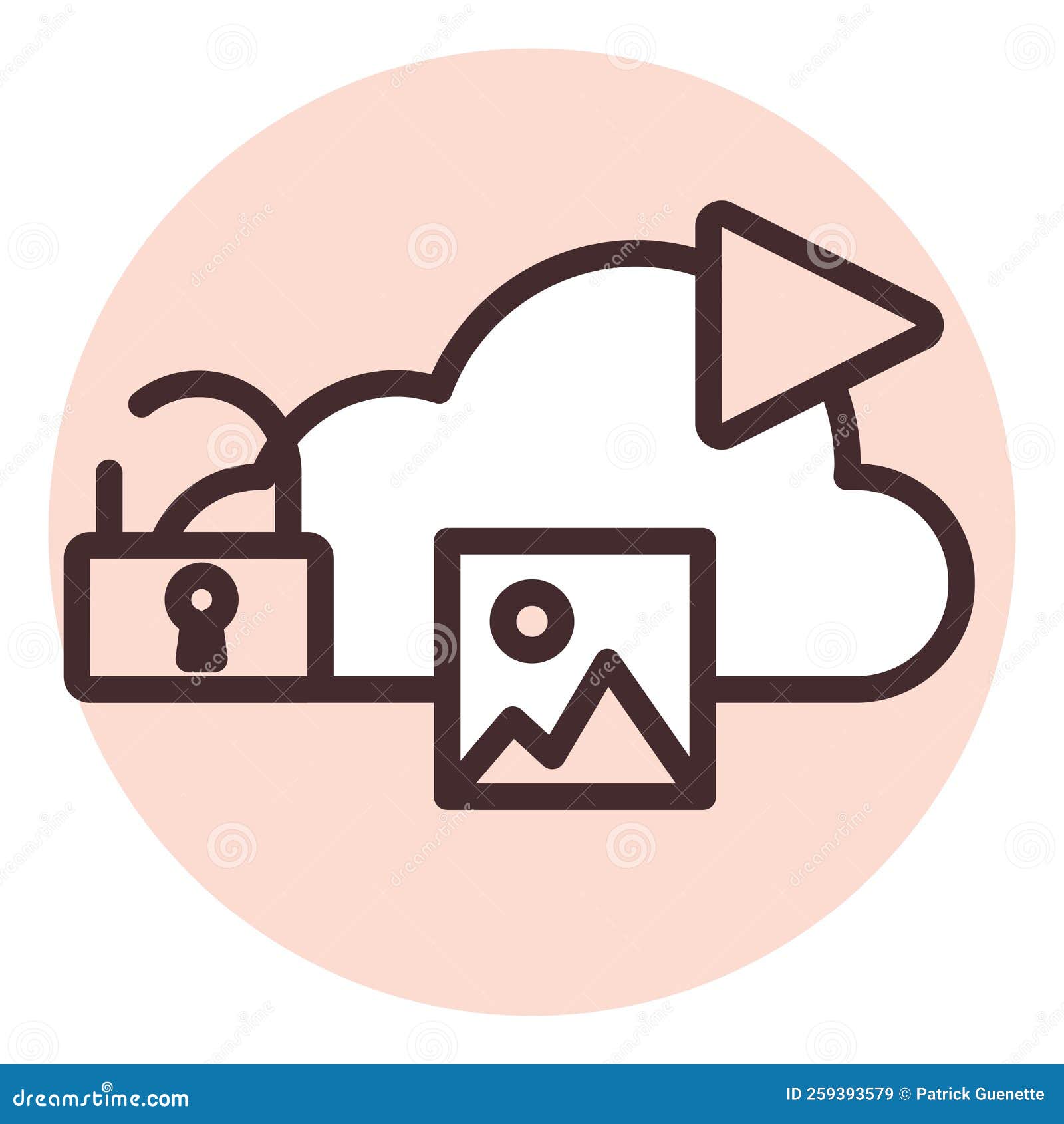 Cyber Security Cloud Privacy, Icon Stock Vector - Illustration of ...