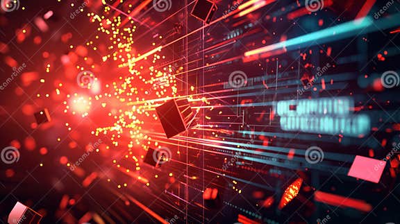 Cyber Security Concept with Abstract Background of Digital System Under ...