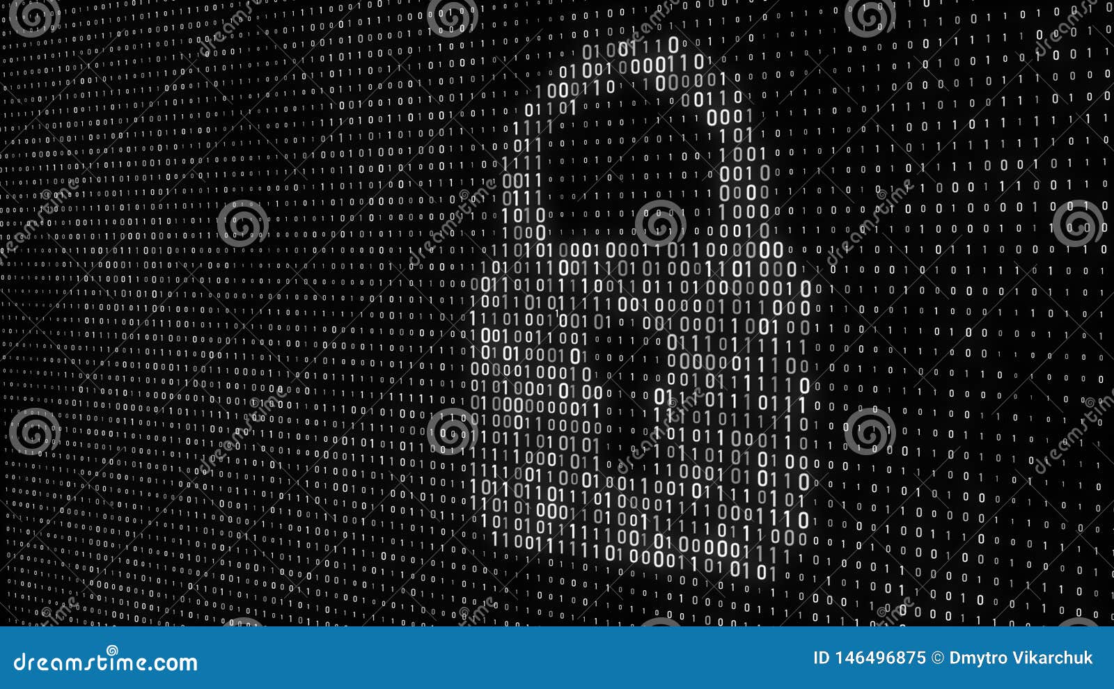 Cyber Security Concept Abstract Digital Background Binary Code Green Color 3d Rendering
