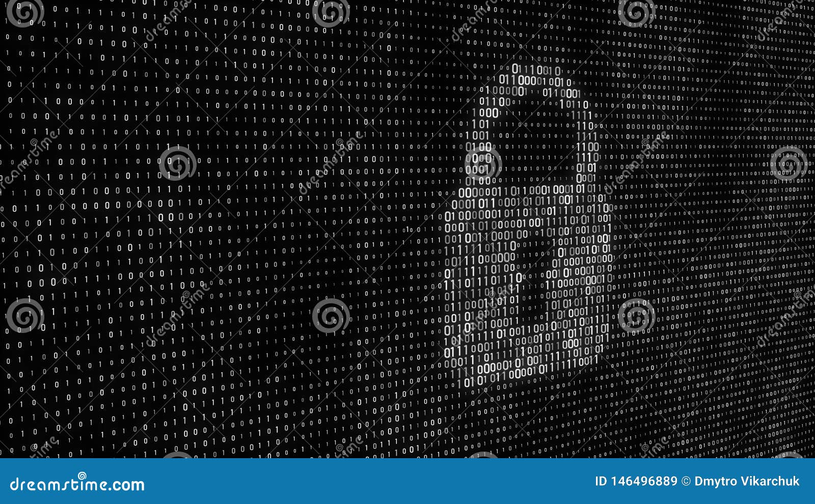 Cyber Security Concept Abstract Digital Background Binary Code Green Color 3d Rendering