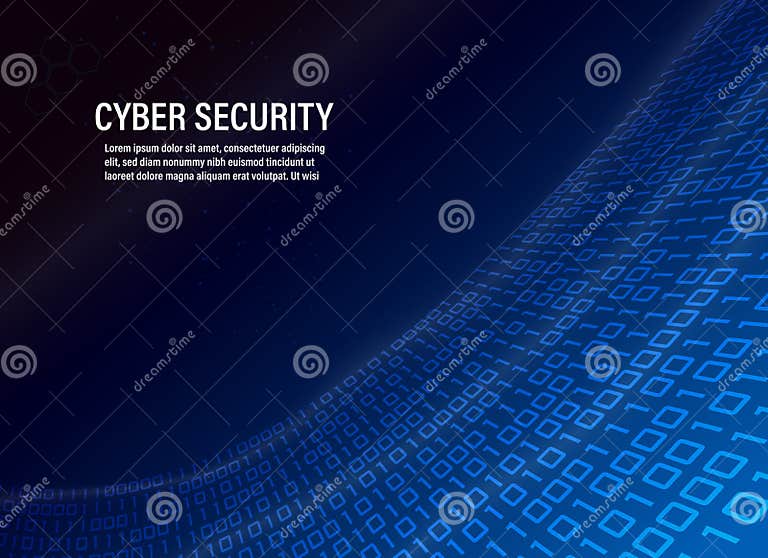 Cyber Security Concept on Binary Code Background Stock Vector - Illustration of network ...
