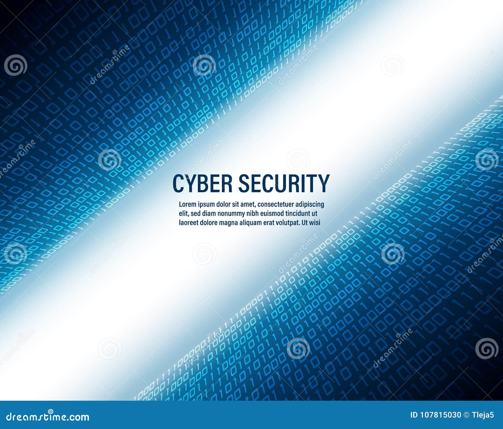 Cyber Security Concept On Binary Code Background Stock Vector Illustration Of Hacker Matrix
