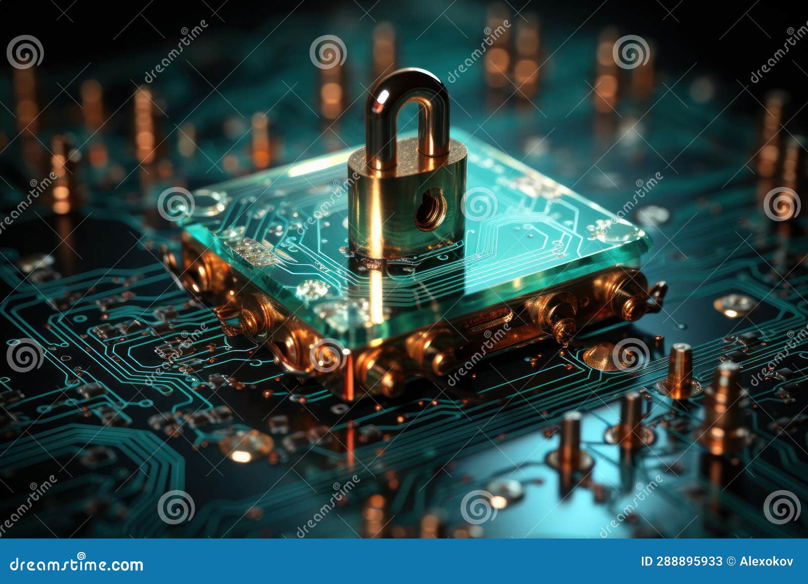 Cyber Security Concept with Binary Code and Lock AI Generated Stock ...