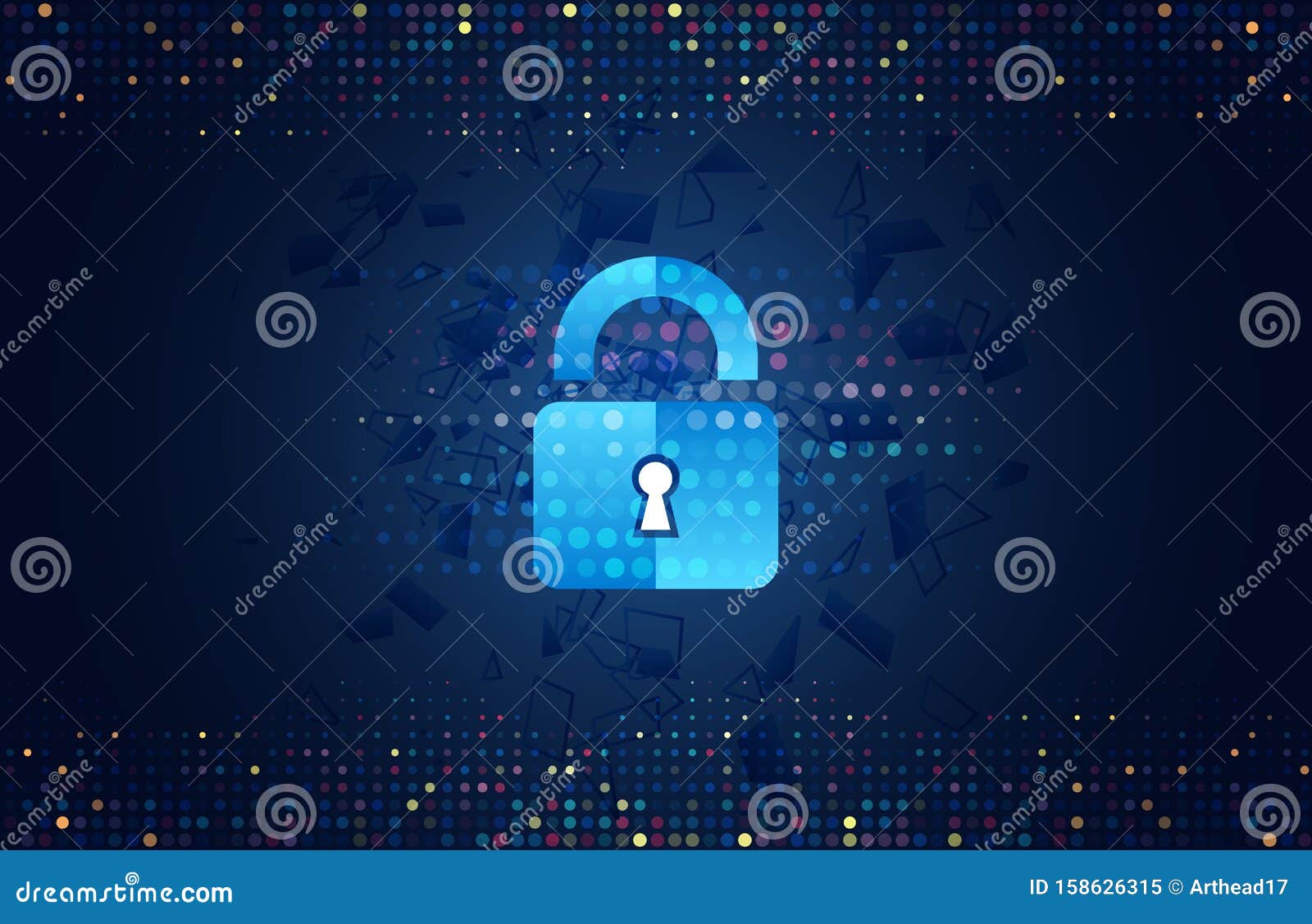 Cyber Security Concept, Circuit Board and Padlock. System Privacy ...