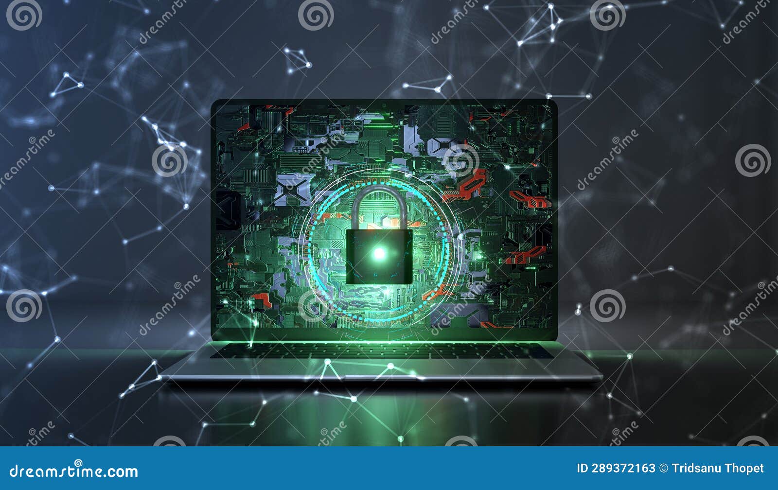 Cyber Security Concept, Complex Security Lock and Network Protection ...