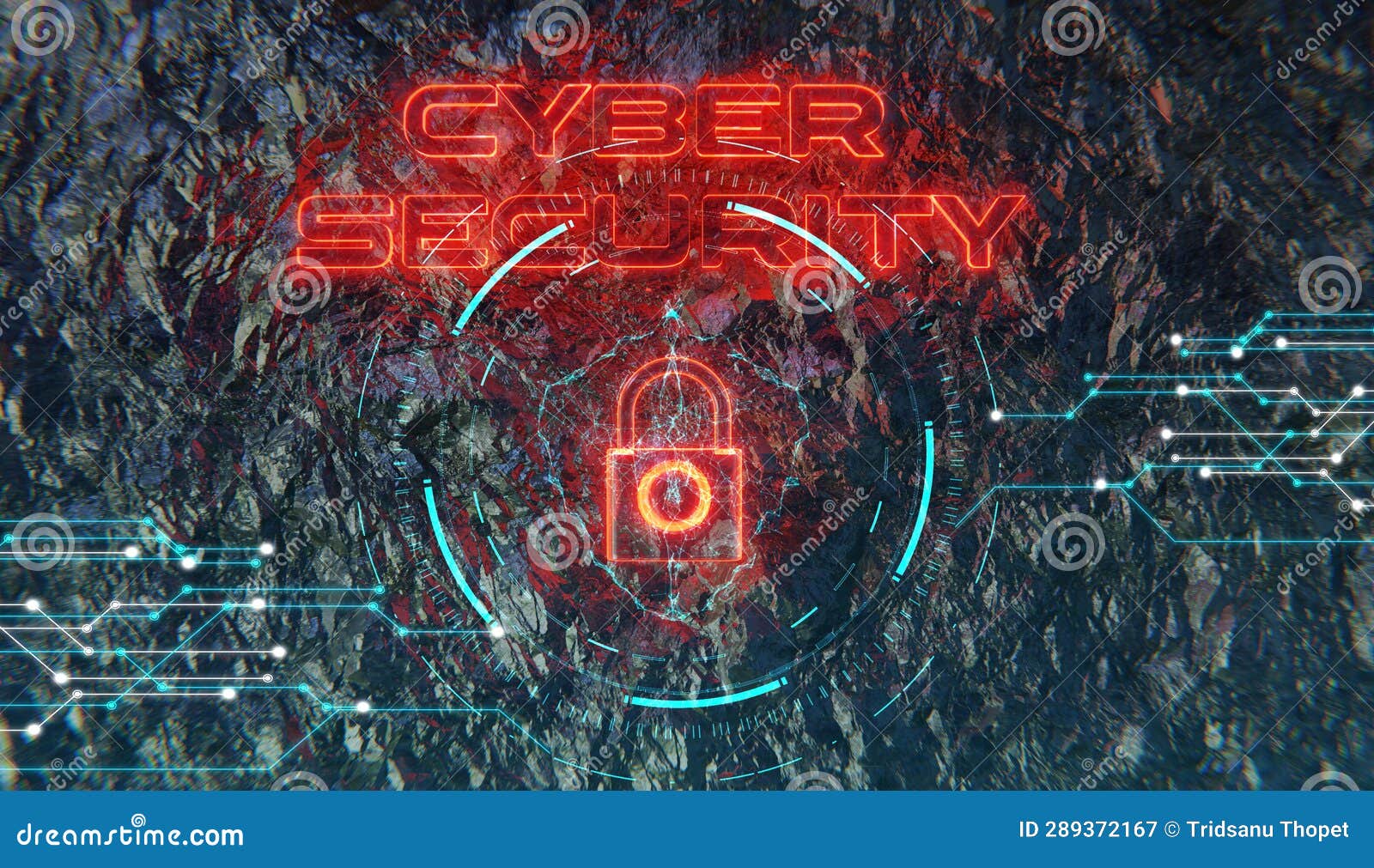 Cyber Security Concept, Complex Security Lock and Network Protection ...