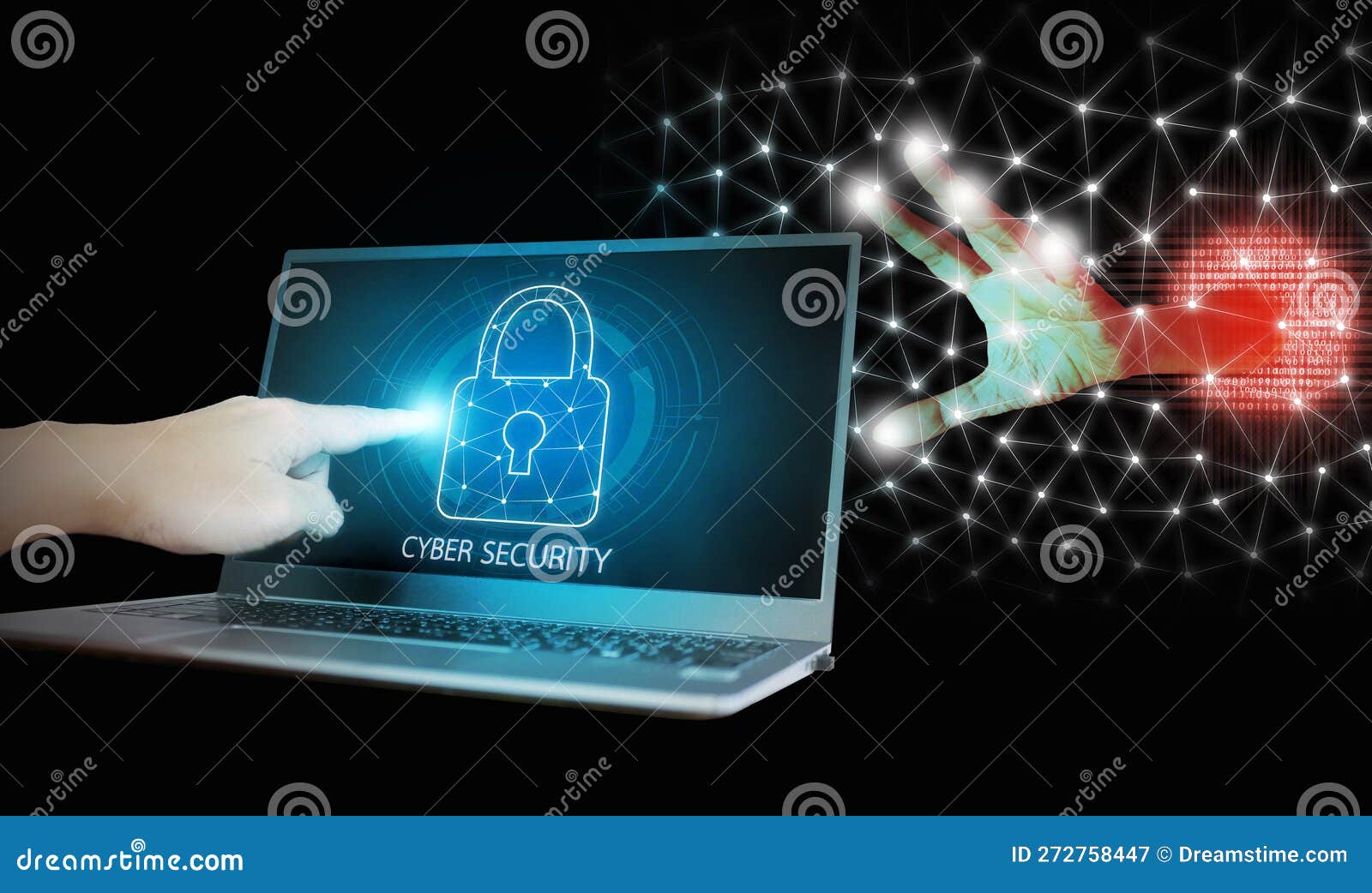CYBER SECURITY Concept. a Computer is Protected from Cybercrime or ...