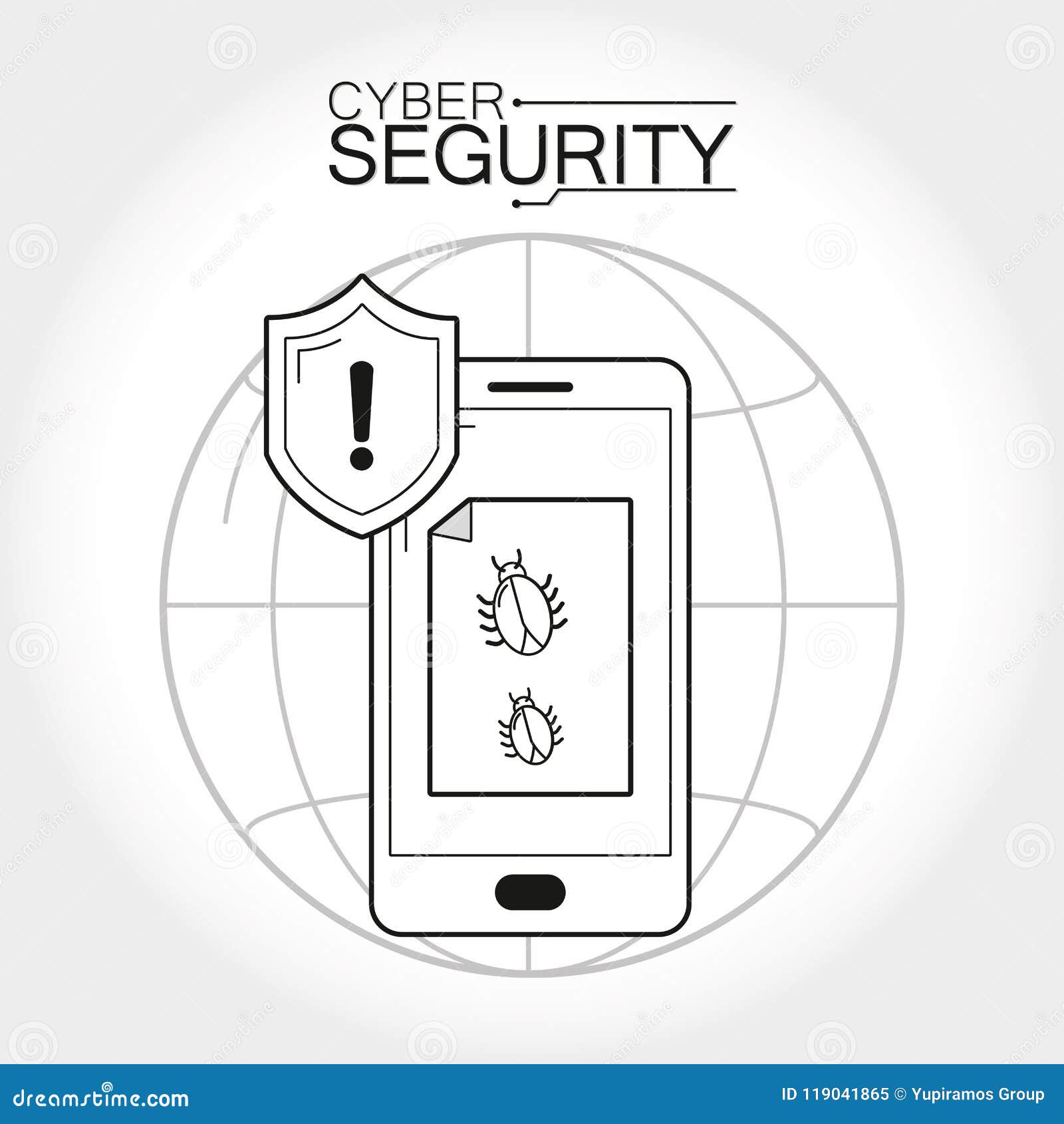 Cyber security concept stock vector. Illustration of password - 119041865