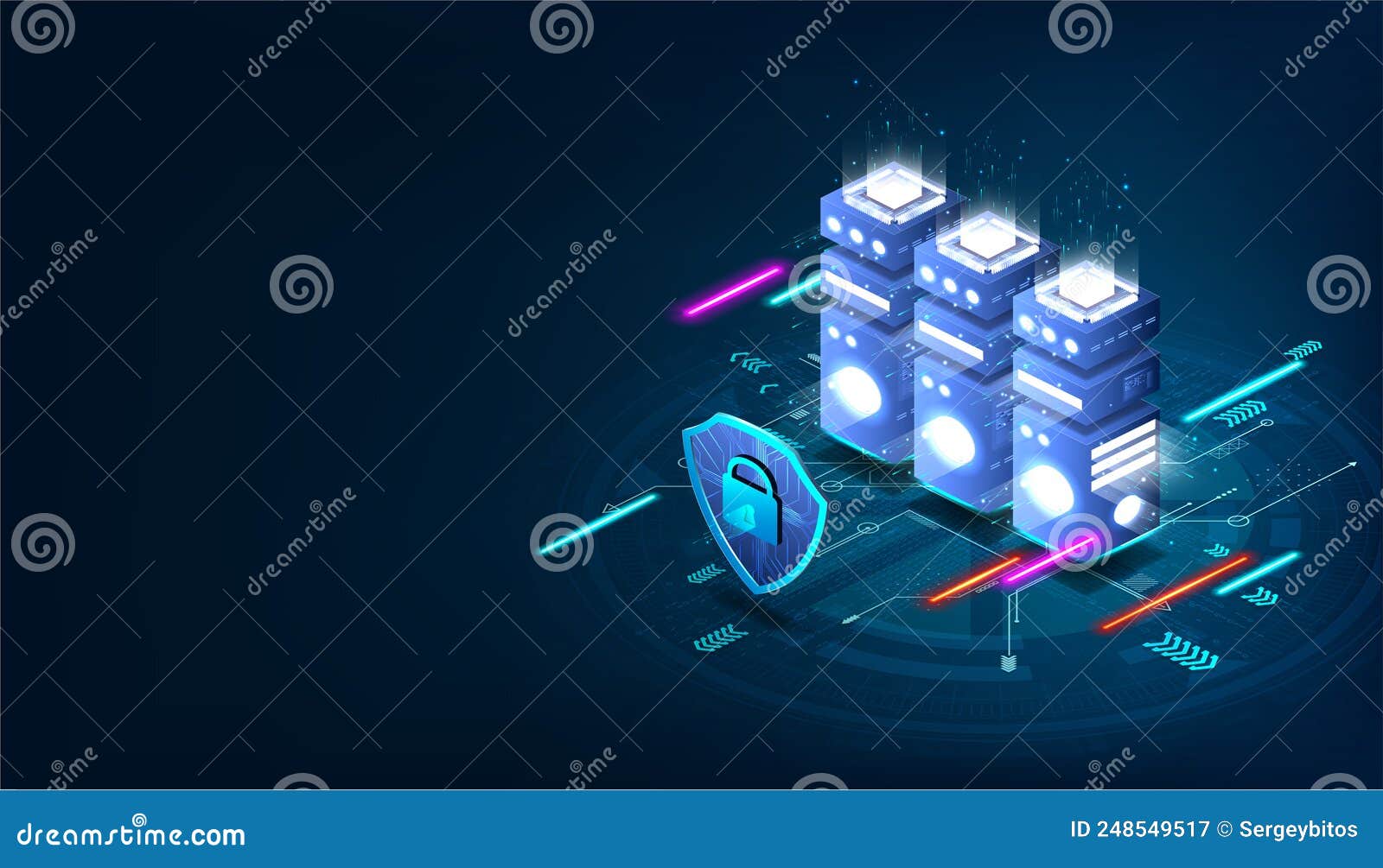 Cyber Security Concept, Databases, Big Data, Internet Server, Cloud Storage and Virtual Networks ...