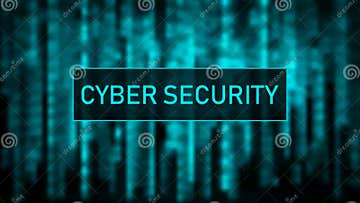 Cyber Security Concept. Digital Background Blue Matrix. Binary Computer ...