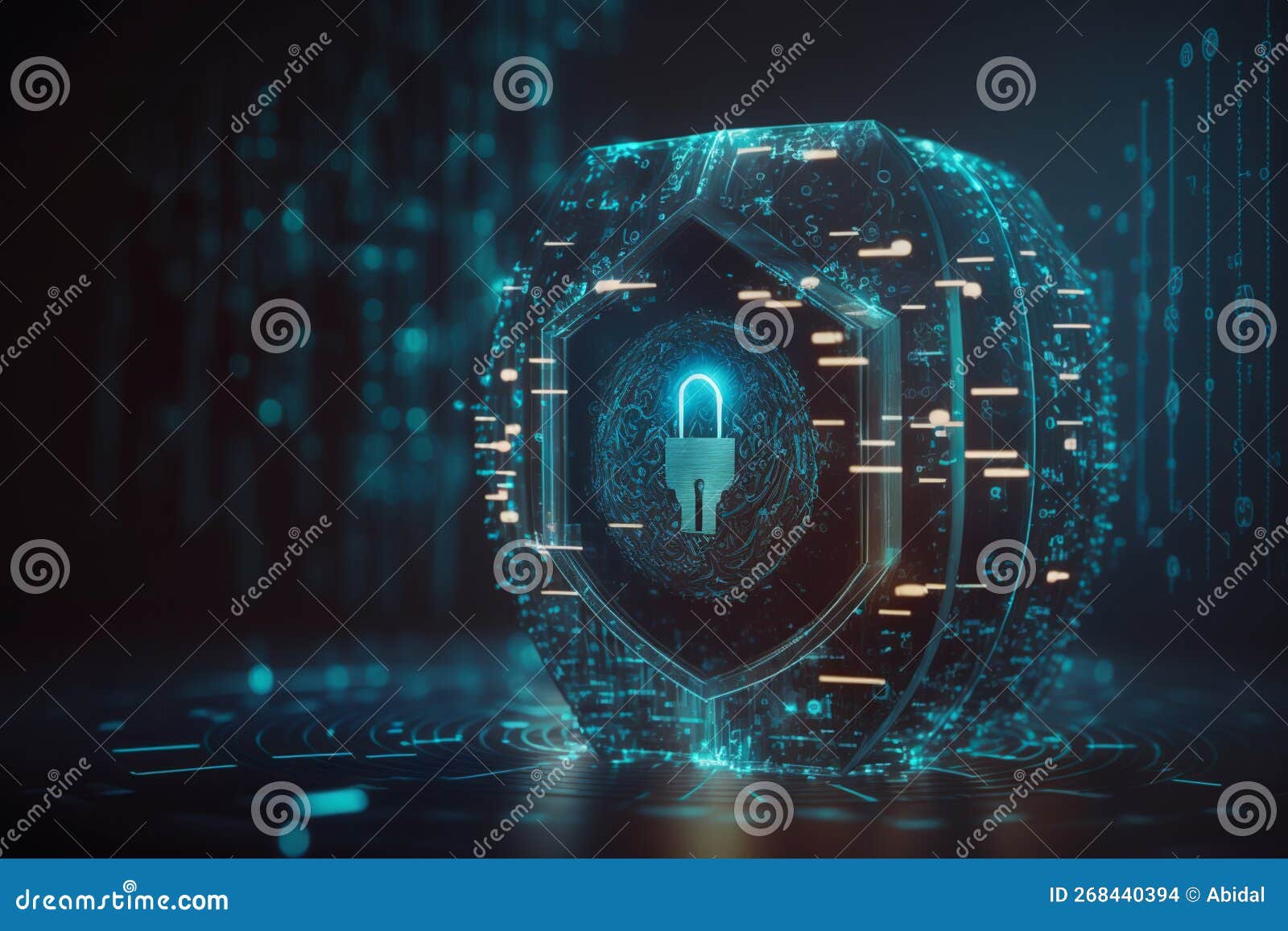 Cyber Security Concept and Digital Data Protection with a Locker in a ...
