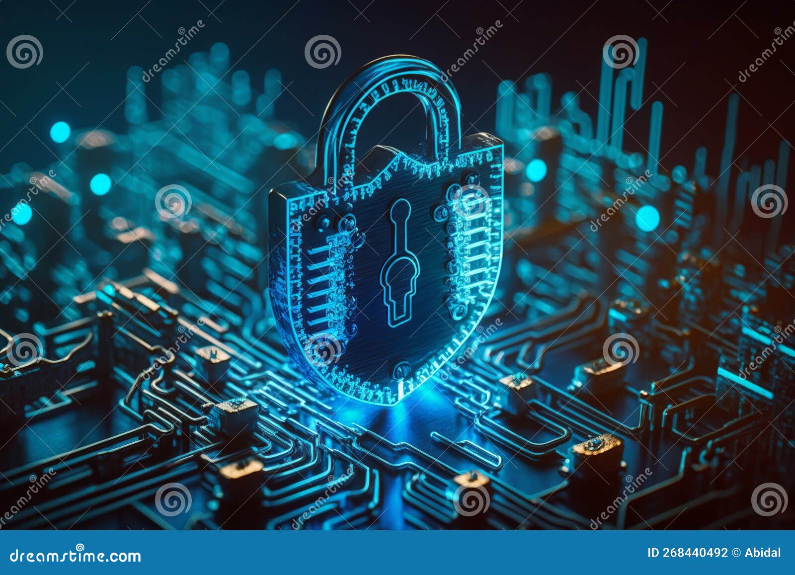Cyber Security Concept and Digital Data Protection with a Locker in a ...