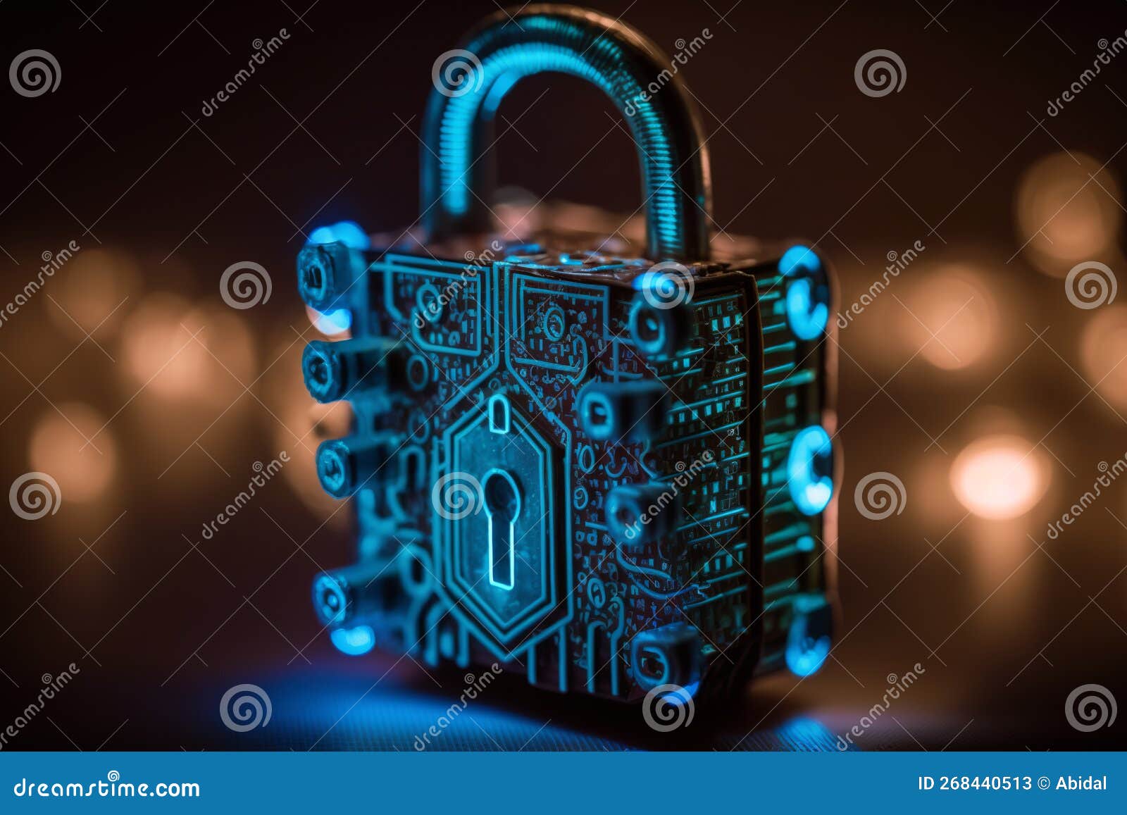 Cyber Security Concept and Digital Data Protection with a Locker in a ...