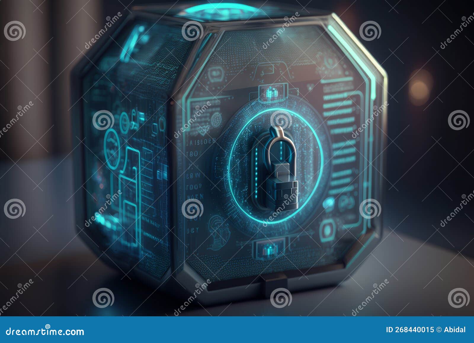 Cyber Security Concept and Digital Data Protection with a Locker in a ...
