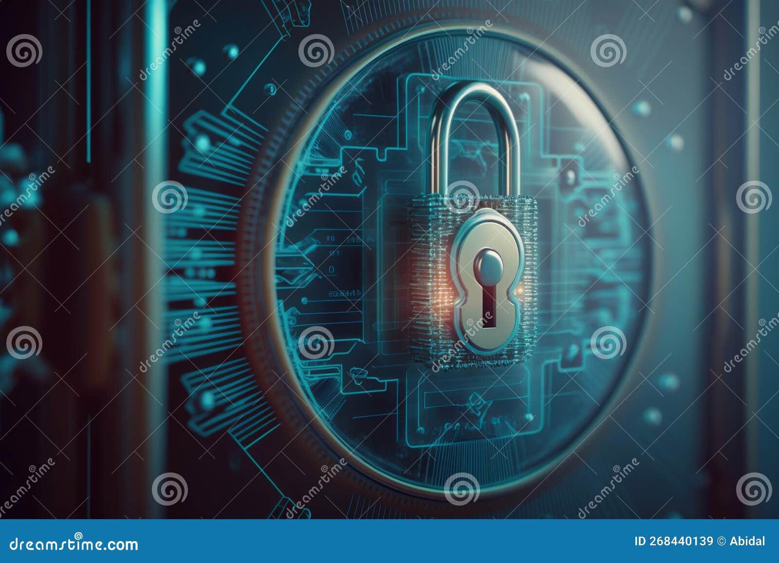 Cyber Security Concept and Digital Data Protection with a Locker in a ...