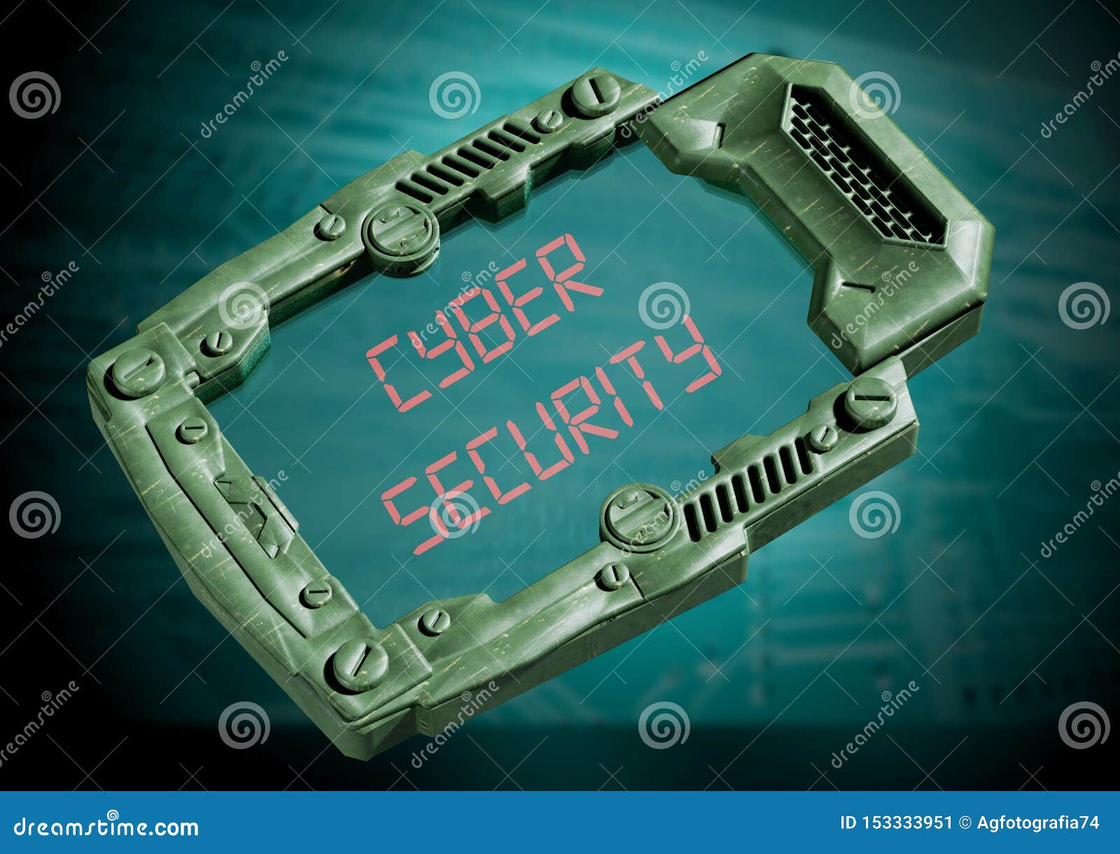 Cyber Security Concept. Futuristic Sci-fi Communicator with Transparent ...