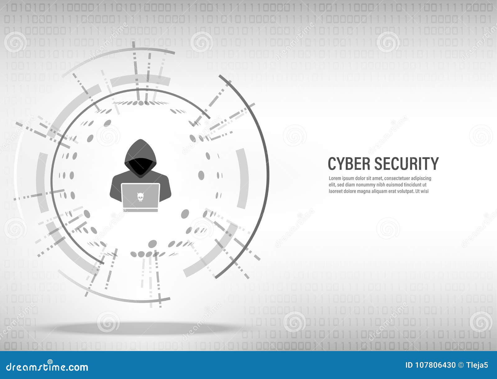 Hacker Working on Digital White Background. Stock Vector - Illustration ...