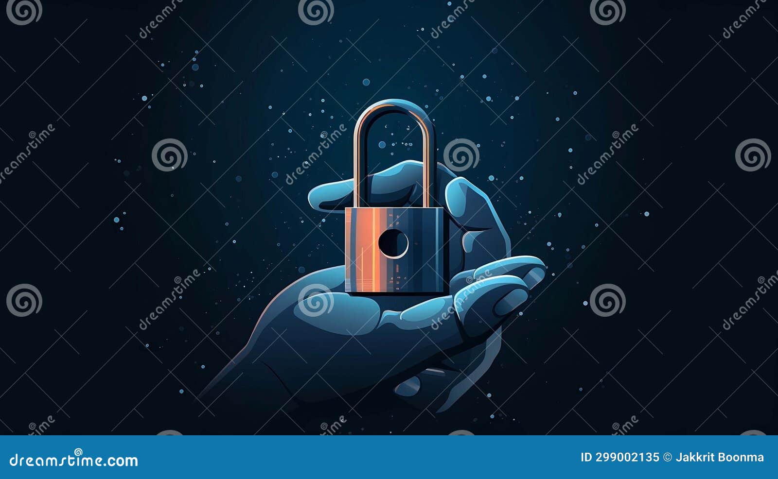 Cyber Security Concept and Hand Holding Padlock, Generative AI ...