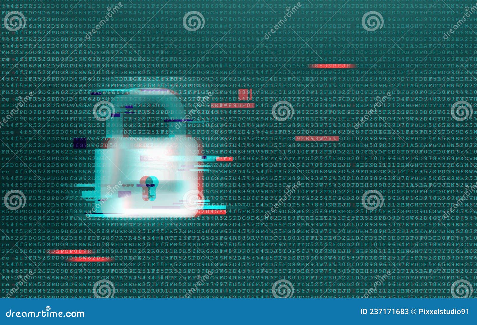 Cyber Security Concept Illustration, Pad Lock, Data Protection, Stock ...