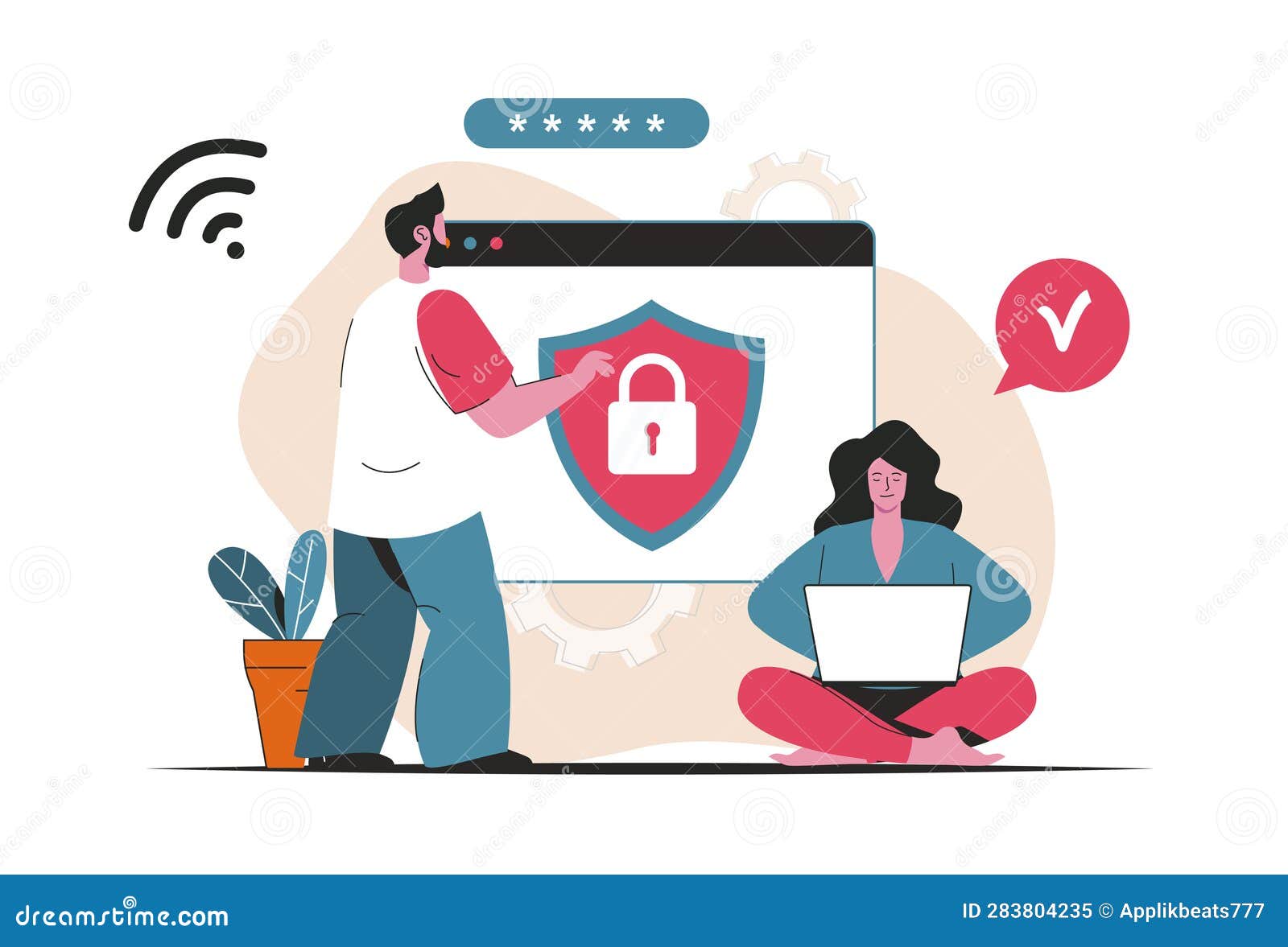 Cyber Security Concept Isolated. Password Protection Personal Data ...