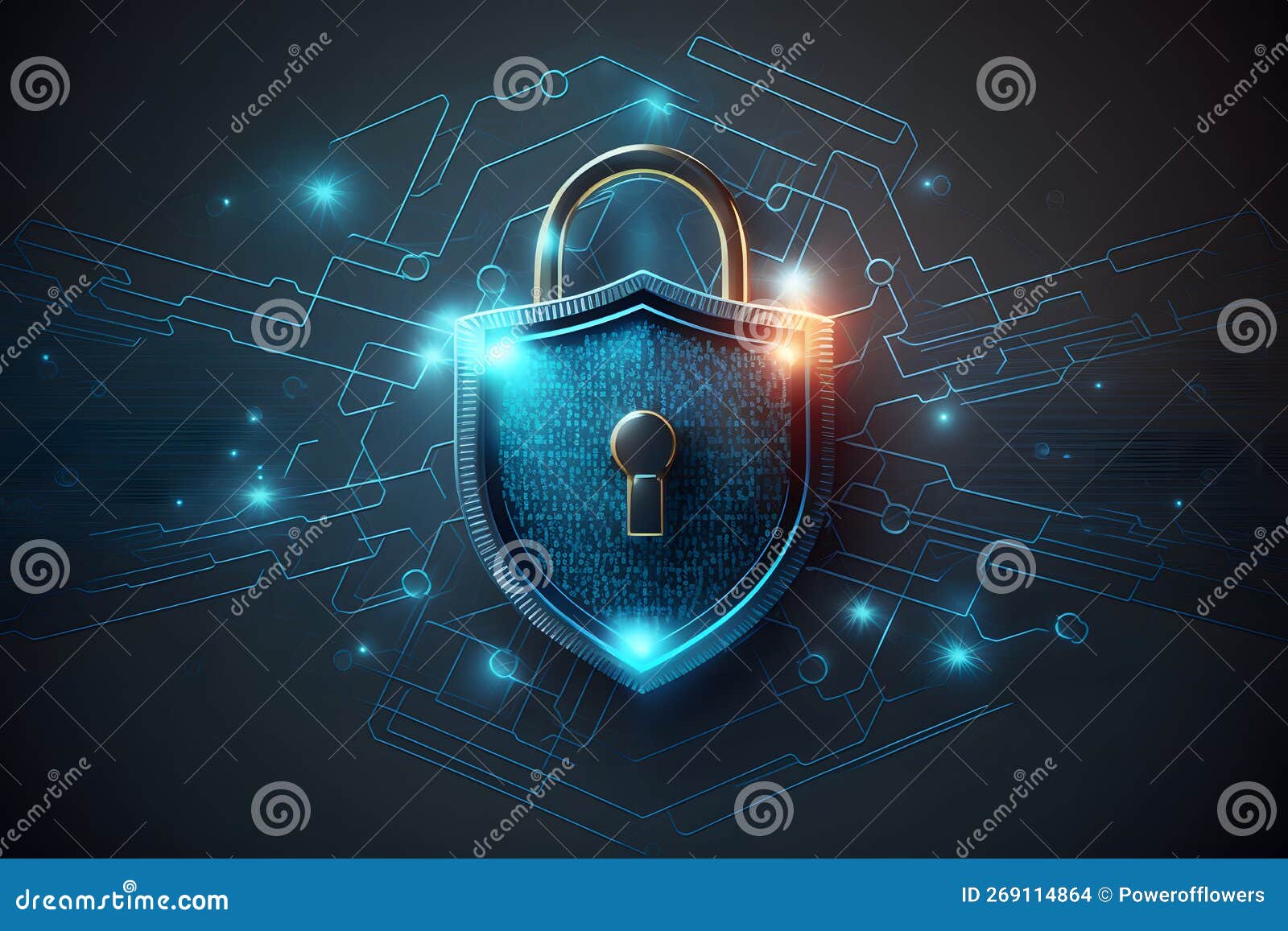 Cyber Security Concept. Lock Symbol Created with Generative AI ...